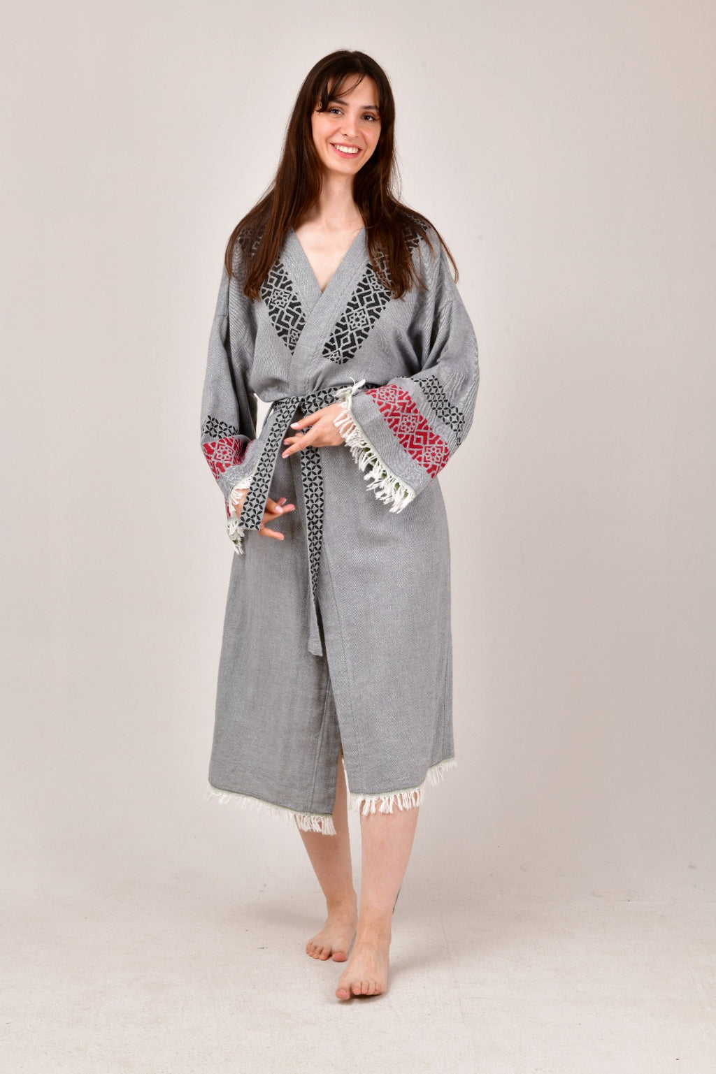 Poseidon Eclectic Maxi Kimono, Elegant Comfort – Bjoy